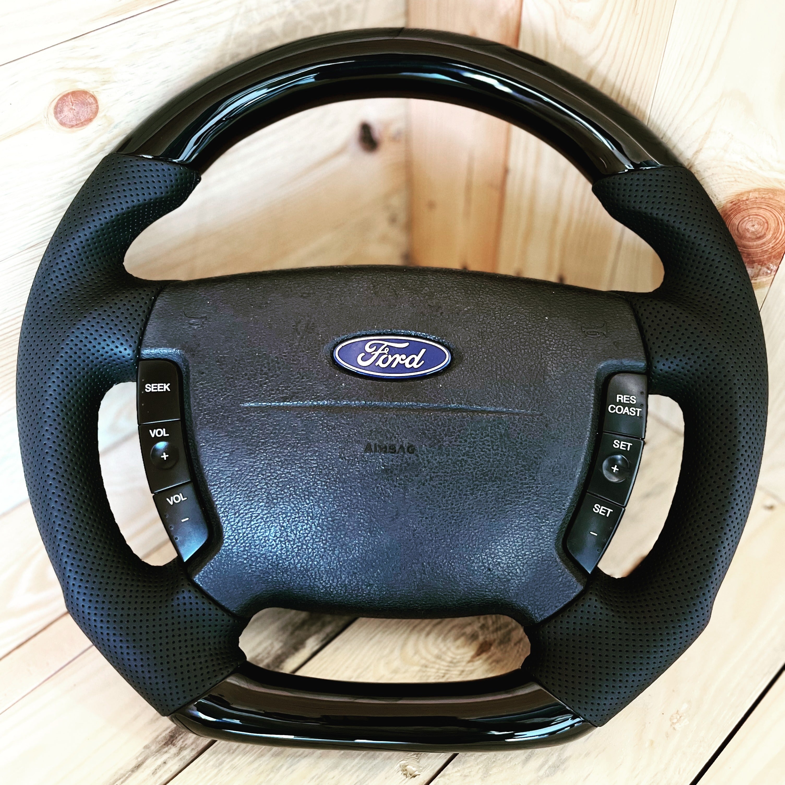 Boosted Barra PIANO BLACK BA/BF Steering Wheel - Boosted Barra