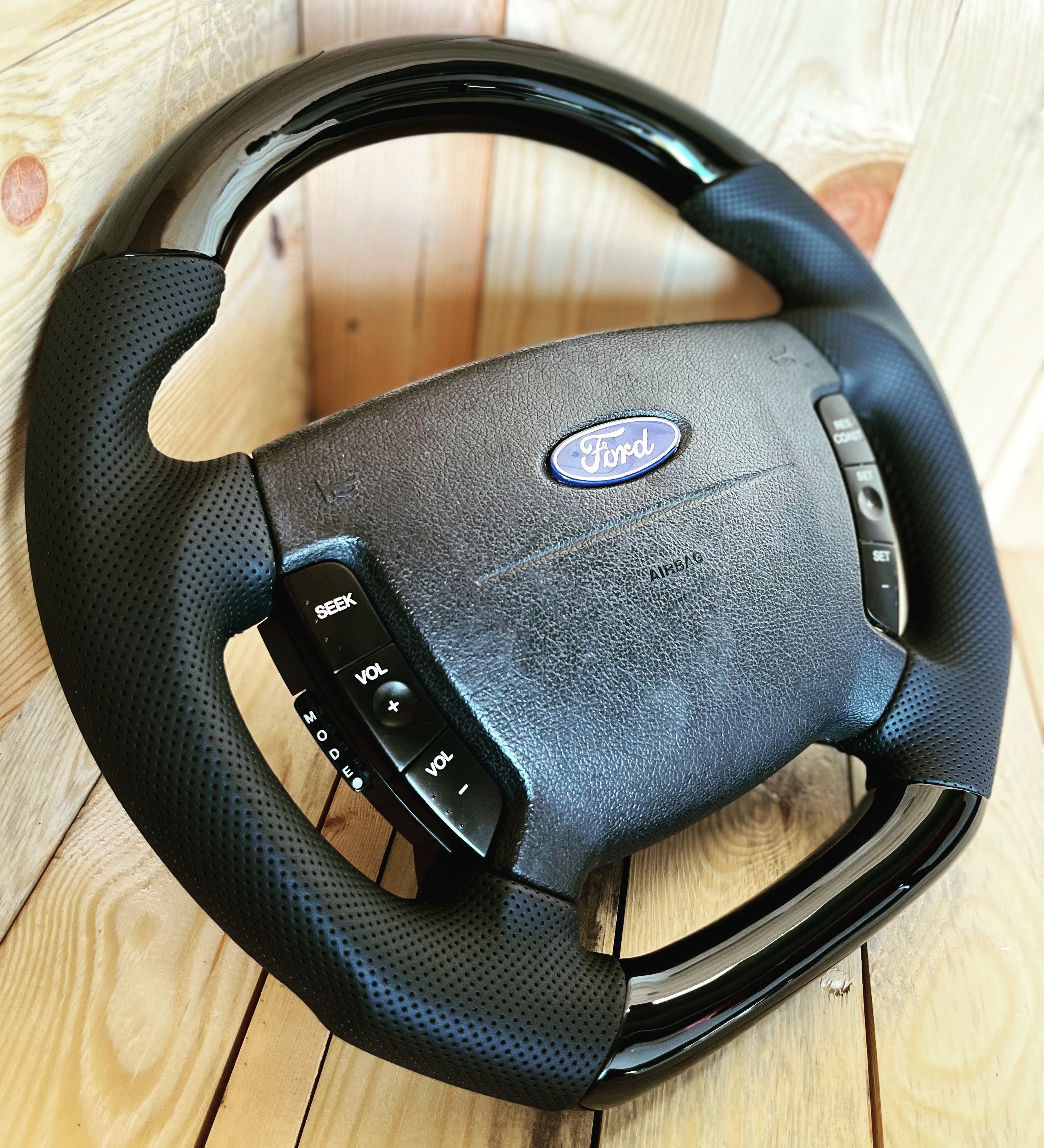 Boosted Barra PIANO BLACK BA/BF Steering Wheel - Boosted Barra