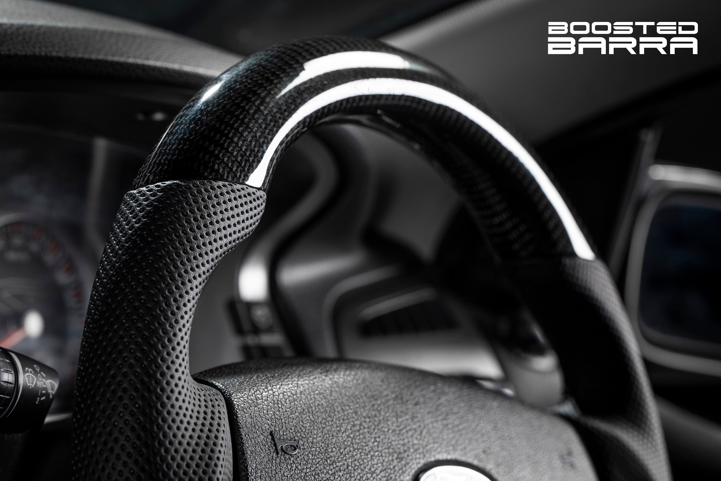 Boosted Barra Carbon Fibre BA/BF Steering Wheel - Boosted Barra