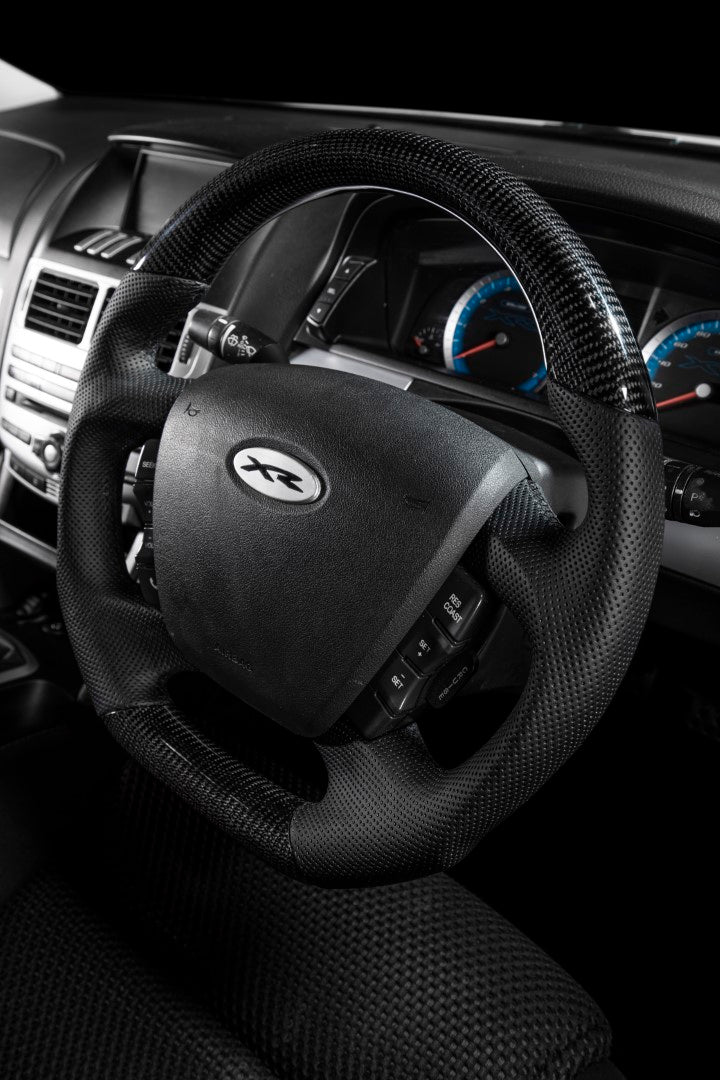 Boosted Barra Carbon Fibre FG/FGX Steering Wheel - Boosted Barra