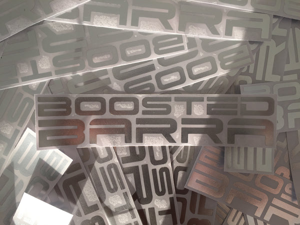 Boosted Barra mirror chrome sticker - small - Boosted Barra